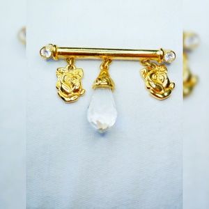 Vintage | Accessories | Vintage 9s Bar Brooch With Roses | Poshmark